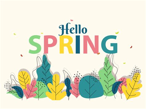 Hello Spring Text With Colorful Leaves On Beige Background 20743244 Vector Art At Vecteezy Hello Spring Text With Colorful Leaves On Beige Background 20743244 Vector Art At Vecteezy