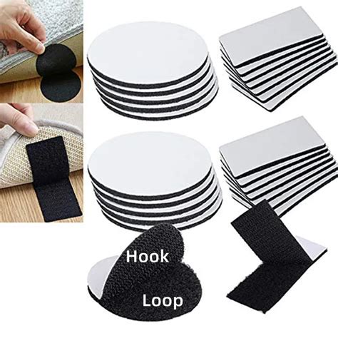 접착테이프 10pcs 60mm 6040mm 후크 및 루프 연동 끈적 자체 접착 패스너 테이프 다시 동전 후크 루프 Diy 카펫
