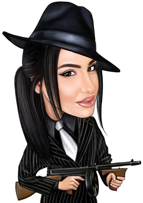 Vrouw Gadsby Karikatuur In Kleurstijl Uit Fotos