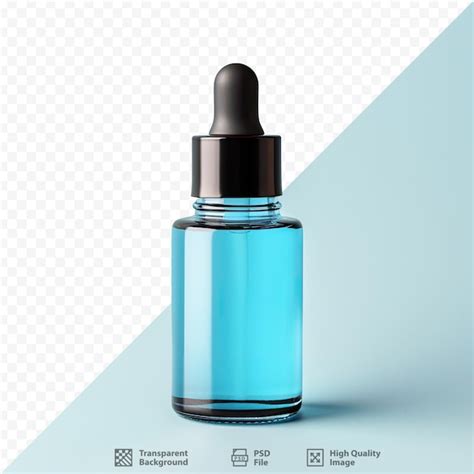 Premium Psd A Bottle Of Blue Liquid With A Blue Label That Says Quot