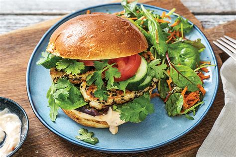 Sesame Haloumi Burger Recipe Hellofresh