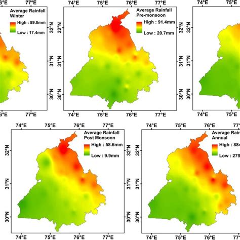 Seasonal And Annual Spatial Distribution Of Average Annual Rainfall