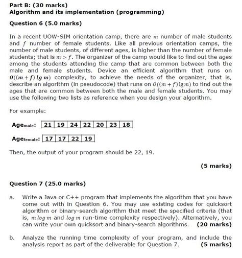 Solved Part B Marks Algorithm And Its Implementation Chegg