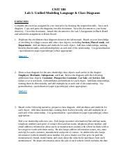 Lab 5 Babe Answers Doc CNIT 180 Lab 5 Unified Modeling Language Class Diagrams