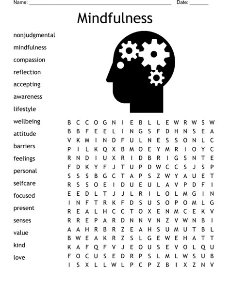 Mindfulness Word Search Printable Word Search Printable