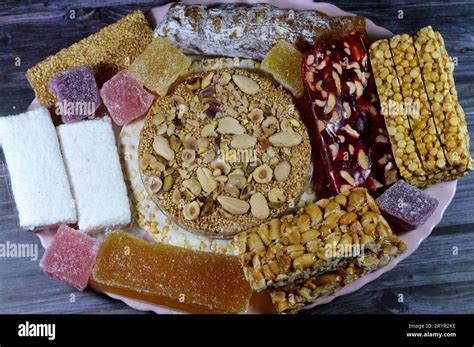 Collection Of Eastern Candy Chickpeas Peanuts Sesame Creamy Taffy