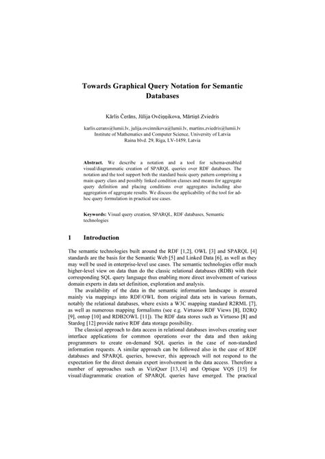 Pdf Towards Graphical Query Notation For Semantic Databases