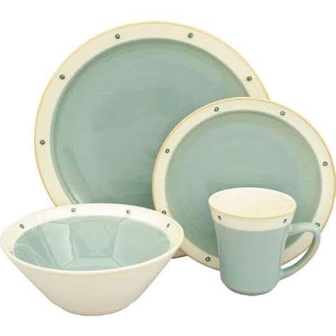 Sango Newport Aqua 16 Piece Dinnerware Set Bed Bath And Beyond 10427690