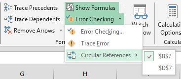 How To Handle Circular References In Excel