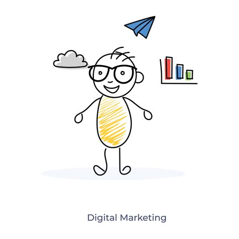 Marketing Digital Por Personaje De Dibujos Animados 2111949 Vector En