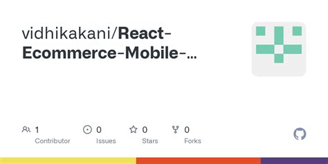 GitHub Vidhikakani React Ecommerce Mobile Shoping