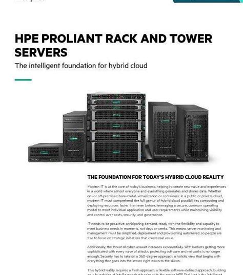 HPE ProLiant Rack And Tower Servers Consiliant Technologies