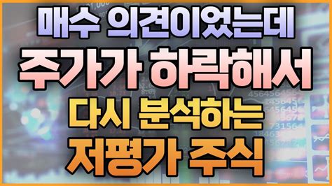 매수 의견이었는데 주가가 하락해서 다시 분석하는 저평가 주식 Youtube