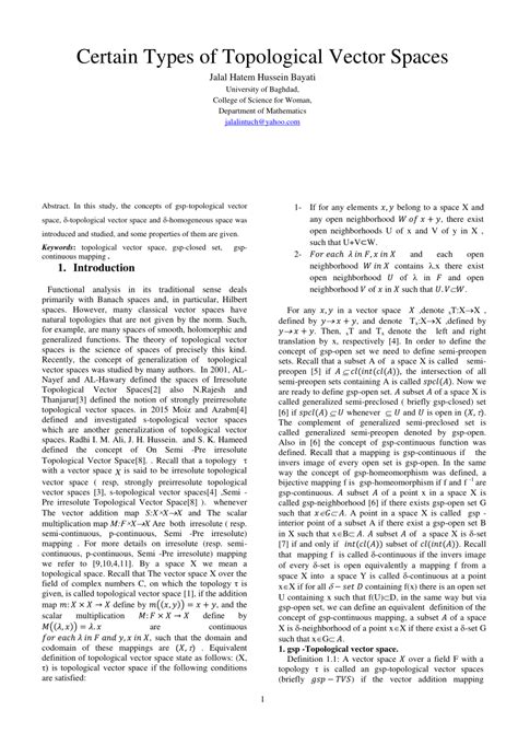Pdf Certain Types Of Topological Vector Spaces