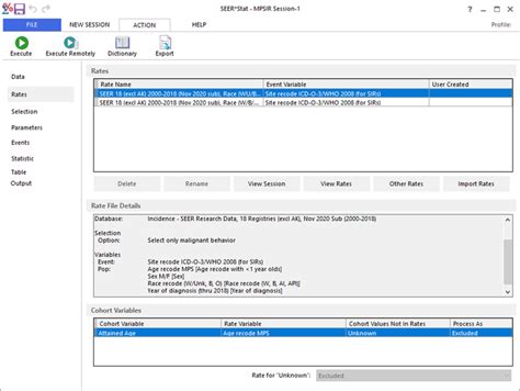 Mp Sir Rates Tab — Seerstat Help System