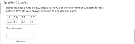 solved question 3 1 point using the data points below