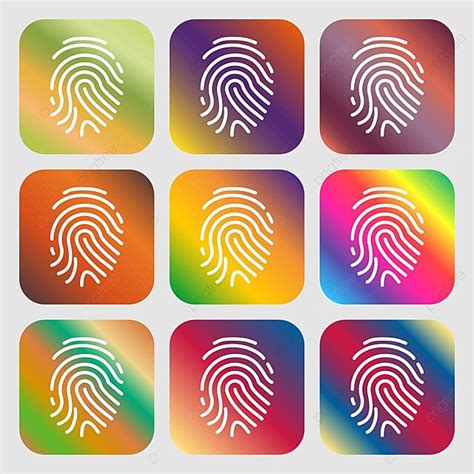 Vector Scan Finger Icon With Nine Buttons Featuring Eyecatching