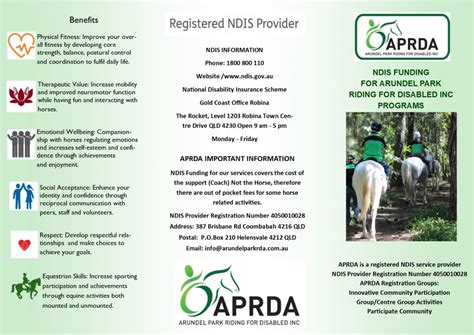 NDIS Brochure 1 2019 Arundel Park Riding For Disabled Inc