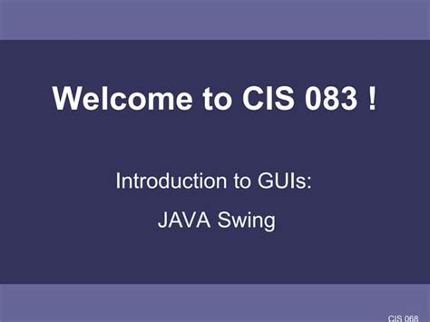Swing Demo Presentation For The Swing Java Ppt