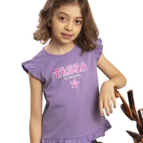 Comprar Tshirt Infantil Meninas Tassa Lilás Autentica Moda Country