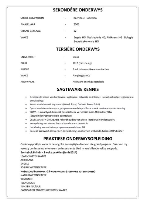 CURRICULUM VITAE Afrikaans Docx DOCX