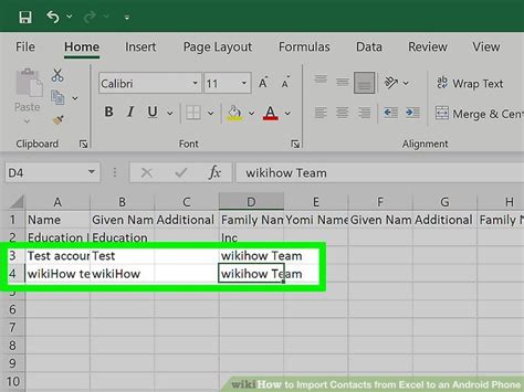 how to import contacts from excel to an android phone