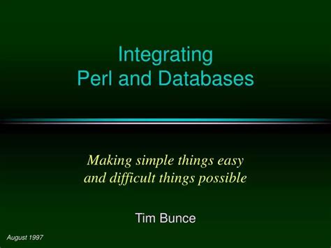 Ppt Integrating Perl And Databases Powerpoint Presentation Free