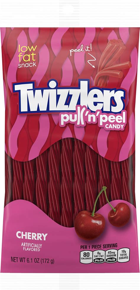 Twizzlers Pull N Peel Cherry Candy Bags 61 Oz 12 Count