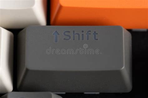 Shift Key On Keyboard Closeup Of Gray Color Stock Image Image Of
