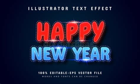 Happy New Year Text Effect Design Stock Vector Illustration Of Design