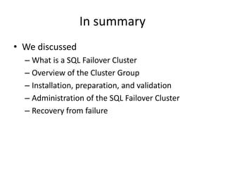 Sql Server Clustering For Dummies Pdf