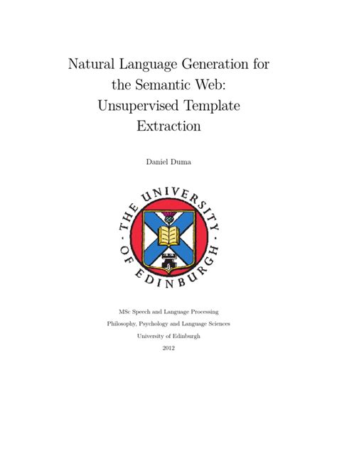 natural language generation for the semantic web unsupervised template extraction pdf