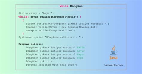Javada Döngüler While Döngüsü While Loop Tam Weblik