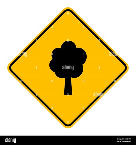Tree And Road Sign Stock Photo Alamy