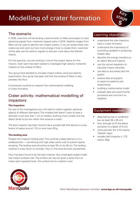 Pdf Modelling Of Crater Formation British Geological Survey · A