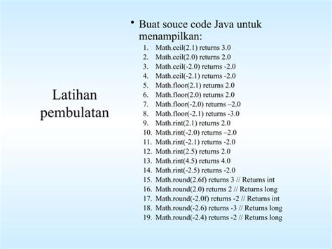 pemakaian kelas matematika pada pemrograman java ppt