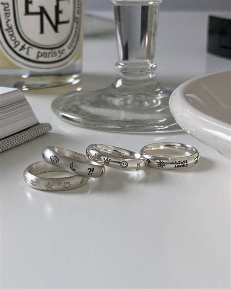 아이 러브 잇 드로잉 실버링 커스텀 오더 주문제작반지 각인반지 이니셜반지 커플링 우정링 커플반지 우정반지 에이블리