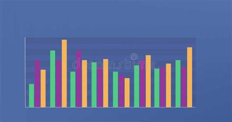 Image Of Statistical Data Processing Against Blue Background Stock