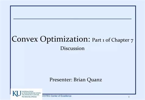Ppt Convex Optimization Part 1 Of Chapter 7 Discussion Powerpoint Presentation Id417929