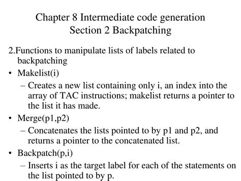 Ppt Chapter 8 Intermediate Code Generation Section 0 Overview Powerpoint Presentation Id 4265237