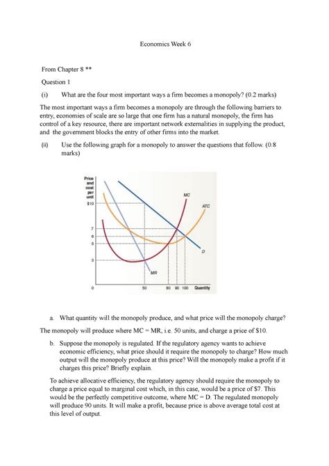 Economics Week Week Tutorial Work Economics Week From Chapter Question I What