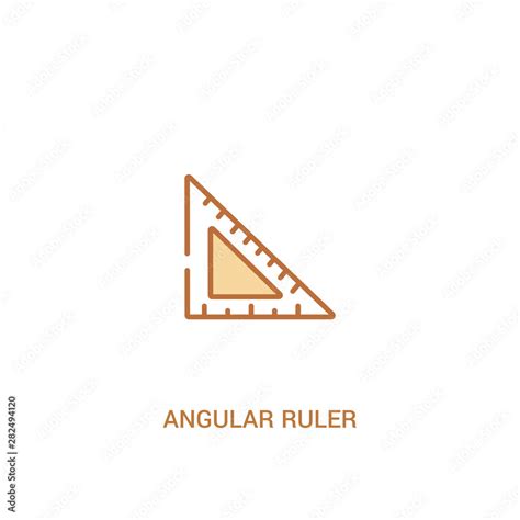 Angular Ruler Concept 2 Colored Icon Simple Line Element Illustration