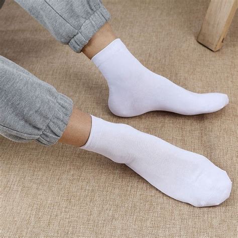 12pairs 36 42 C S Club Cotton Ankle School Plain White Socks Lazada Ph