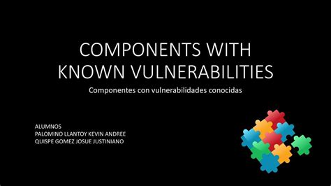 Components With Known Vulnerabilities Kevin Udocz