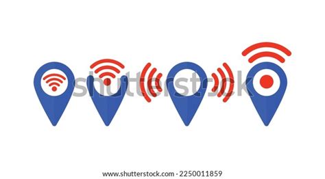 Set Pointer Map Wifi Internet Signal Stock Vector Royalty Free