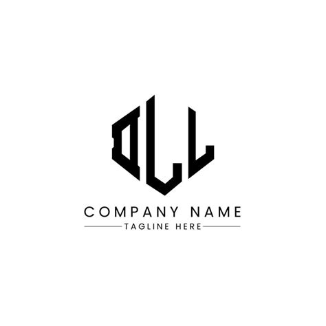 dll letter logo design with polygon shape dll polygon and cube shape