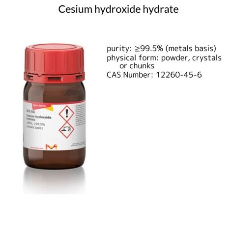 Aldrich Cesium Hydroxide Hydrate 코랩샵 Kolab 연구용 기자재 실험용 기초 소모품 및