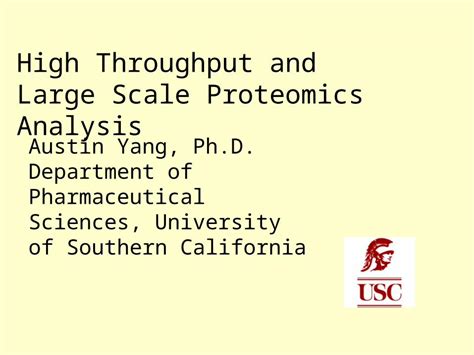 Ppt High Throughput And Large Scale Proteomics Analysis Dokumentips