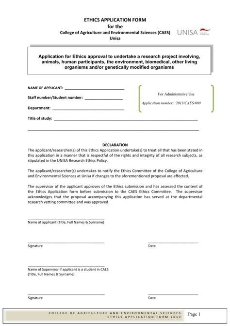 Ethics Application Form
