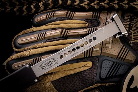Microtech Halo 6 VI Black OTF Automatic Knife 4.5" Stonewash 251-10 ...